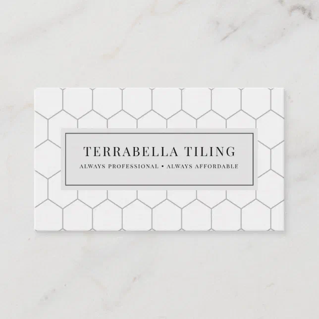 Tiling Flooring Hexagon Tile Pattern Business Card | Zazzle
