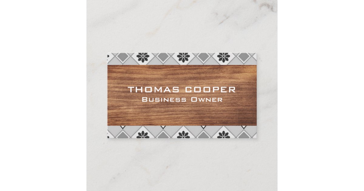 Tiling Pattern Trim | Wood Business Card | Zazzle