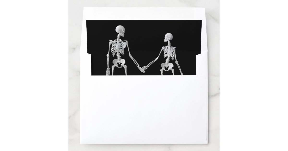 Till Death Do Us Part Skeleton Black Envelope Liner | Zazzle