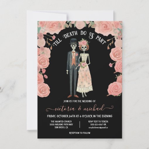 Till death do us part Skeleton Wedding Invitation | Zazzle