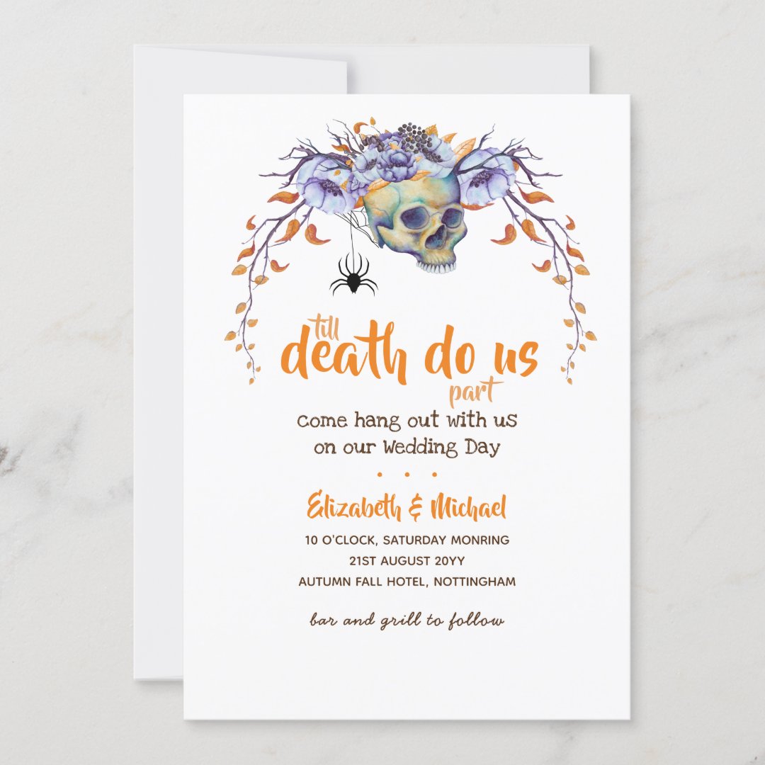 Till Death Do Us Part Wedding Invitations Skulls | Zazzle