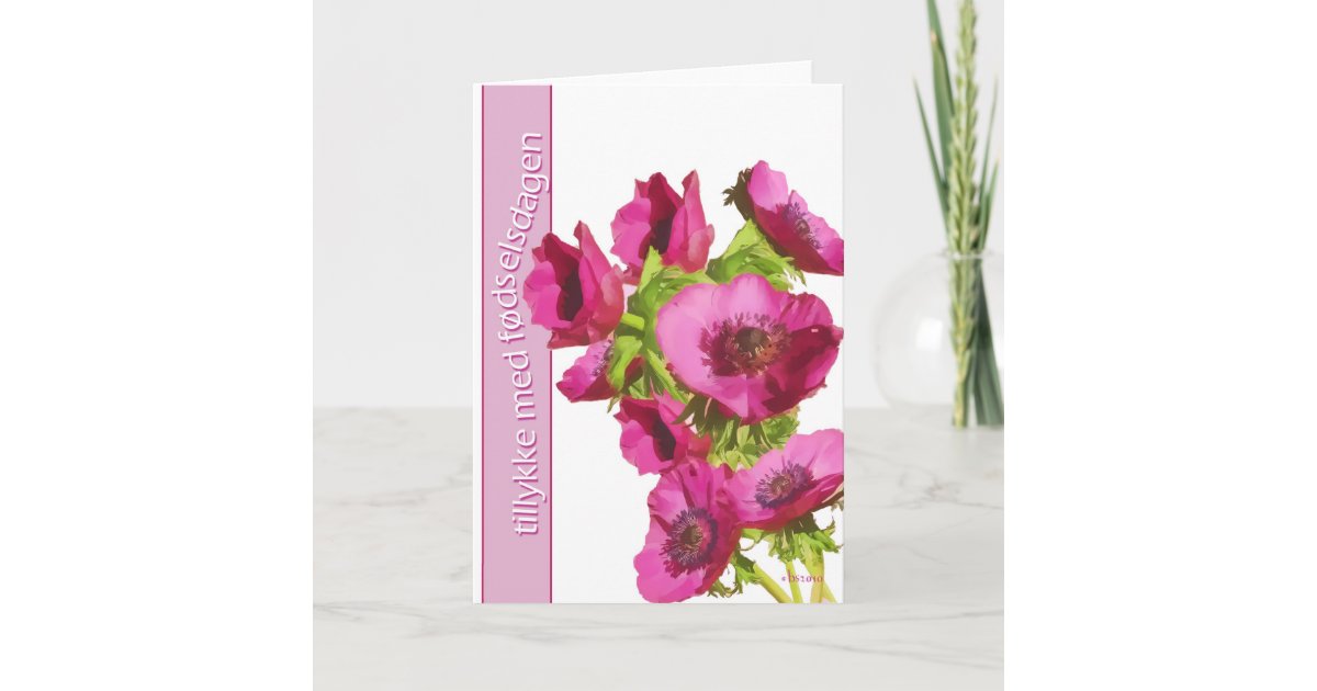 Tillykke med fodselsdagen(happy birthday danish) card | Zazzle