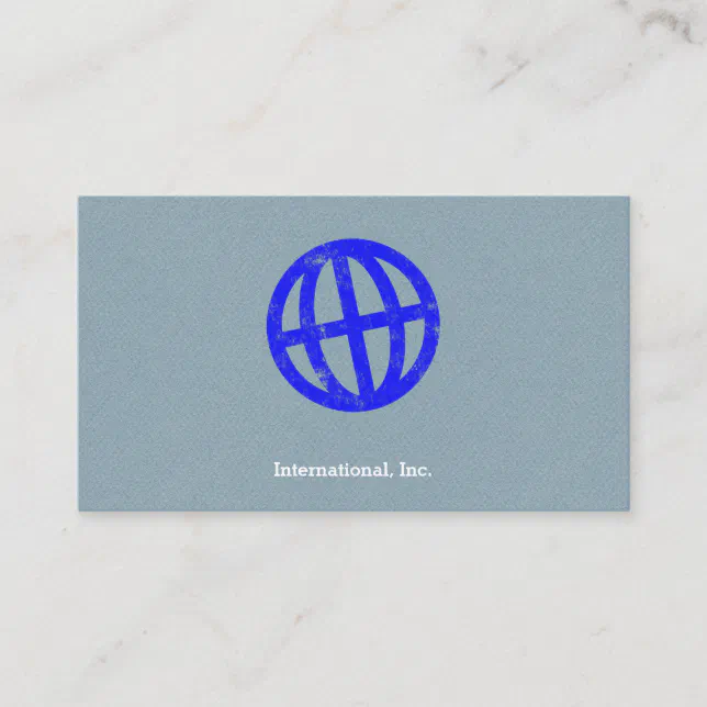 Tilted Globe Letterpress Symbol Business Card | Zazzle