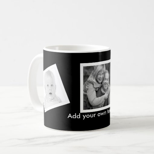 Tilted Photos Custom Personalized with Text Coffee Mug | Zazzle