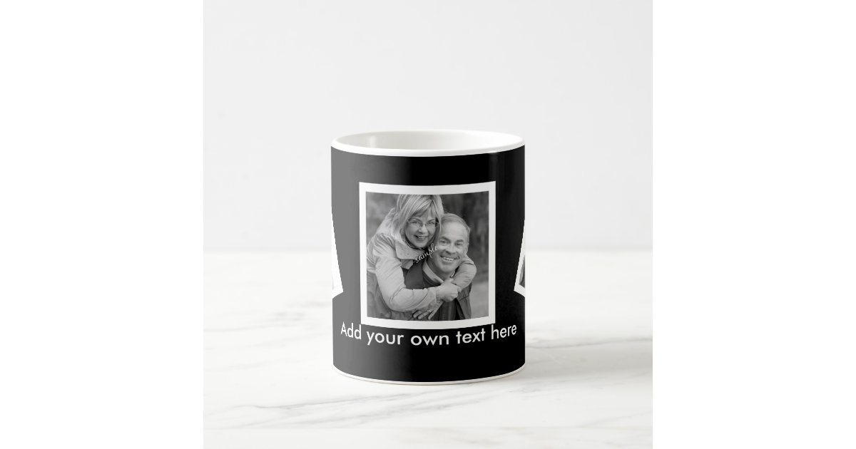Tilted Photos Custom Personalized with Text Coffee Mug | Zazzle