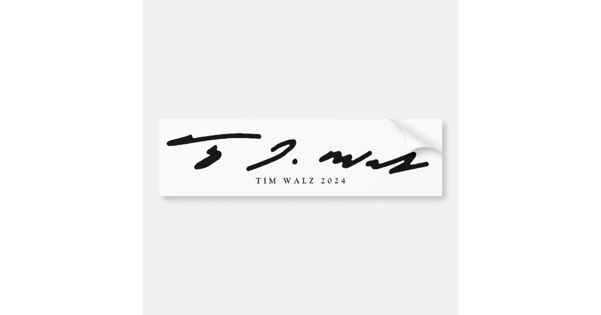 Tim Walz 2024 Signature Bumper Sticker | Zazzle