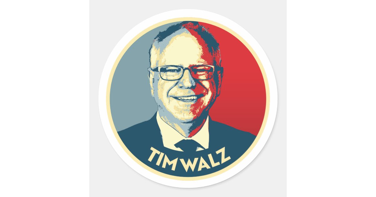 Tim Walz Classic Round Sticker | Zazzle