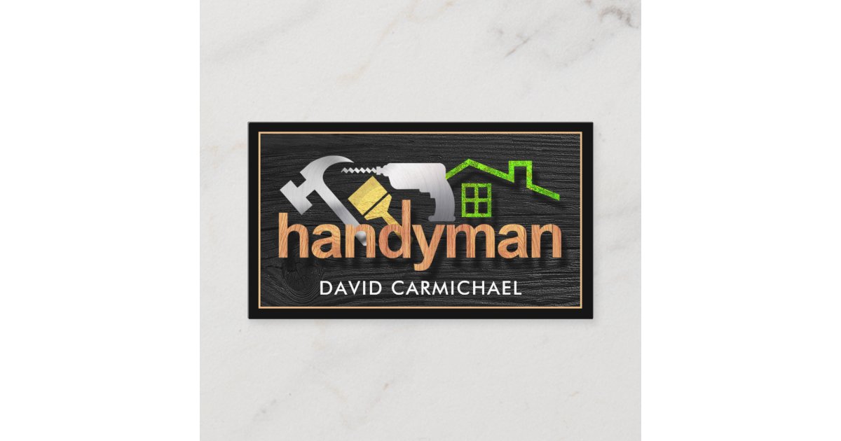 Timber Handyman Tools Signage Business Card | Zazzle