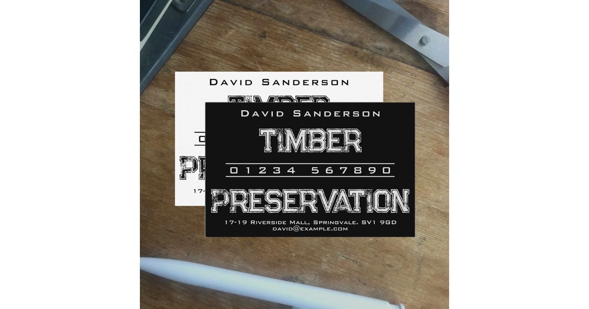 Timber Preservation Business Card | Zazzle