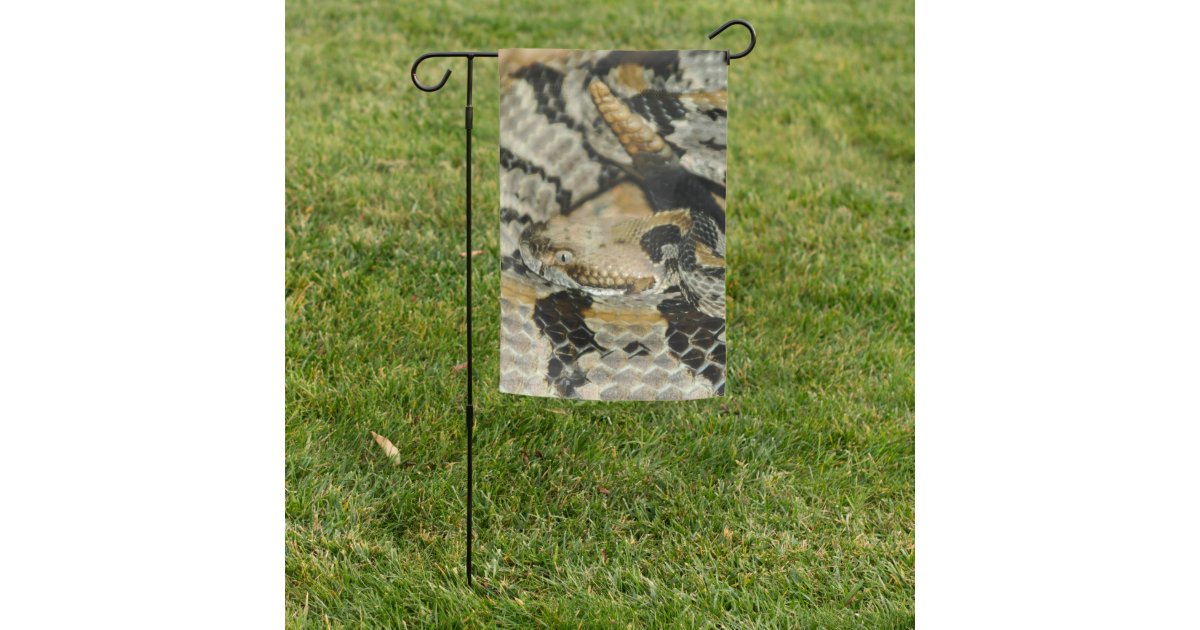Timber Rattlesnake Coil Garden Flag | Zazzle
