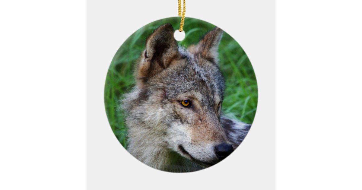 Timber Wolf Ceramic Ornament | Zazzle