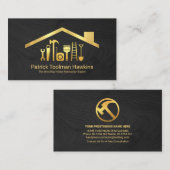 Timber Wood Gold Construction Tools Business Card | Zazzle