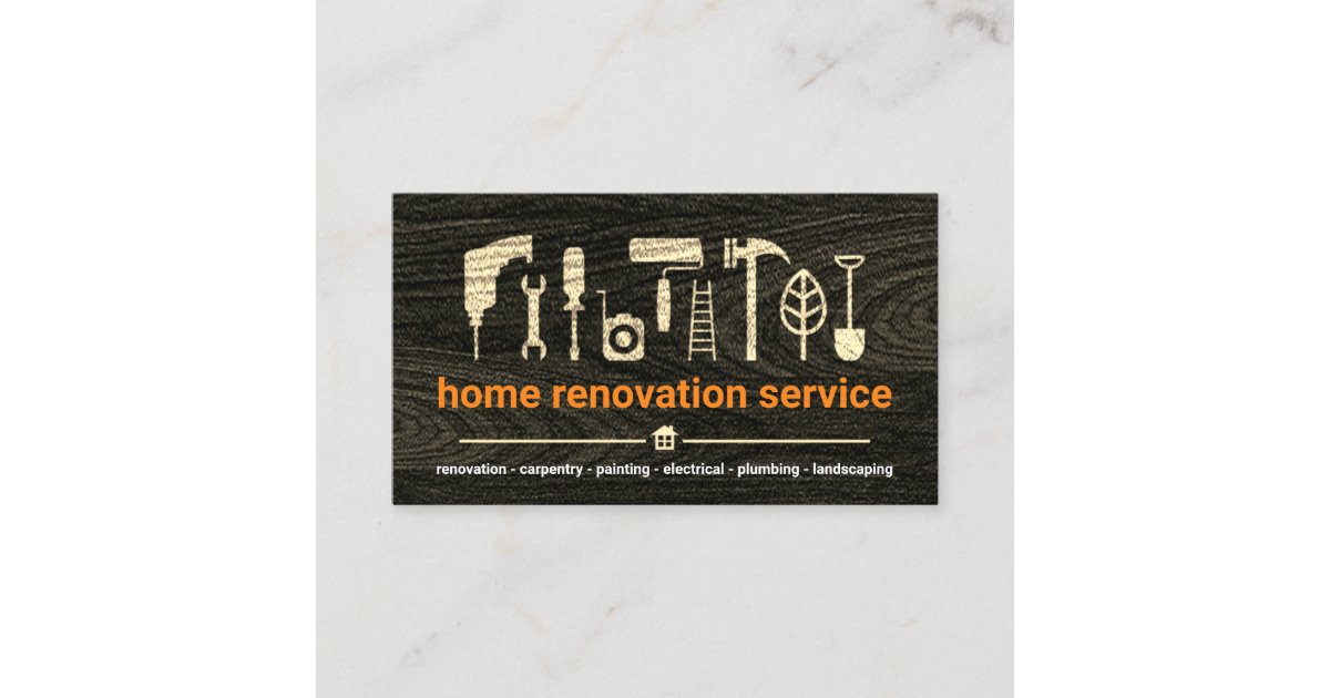 Timber Wood Handyman Builder Tools Business Card | Zazzle