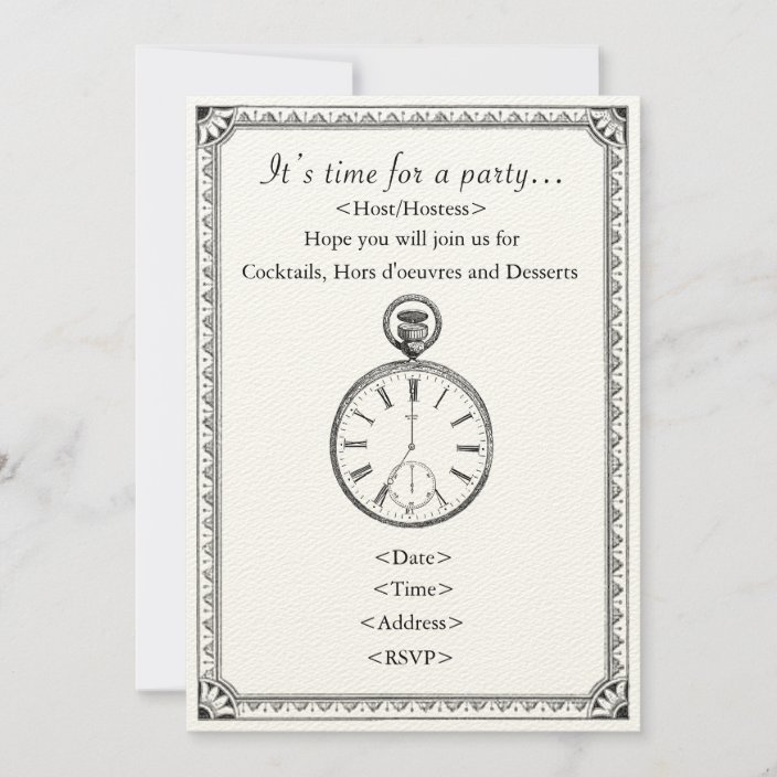 Time and Clock Themed Party Invitation | Zazzle.com