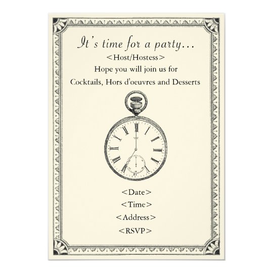 Time and Clock Themed Party Invitation | Zazzle.com
