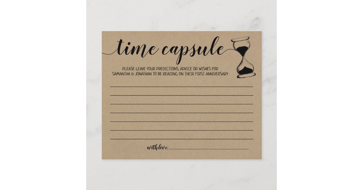 Time capsule advice couple shower english spanish | Zazzle