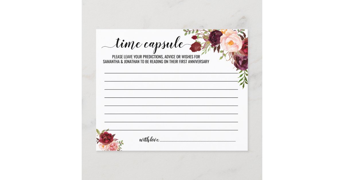 Time capsule advice couple shower english spanish | Zazzle