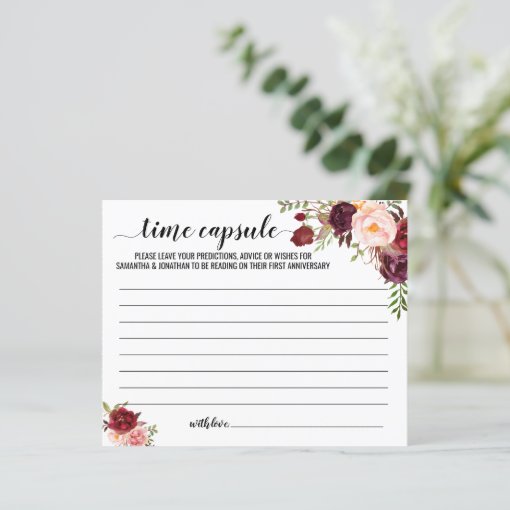 Time capsule advice couple shower english spanish | Zazzle