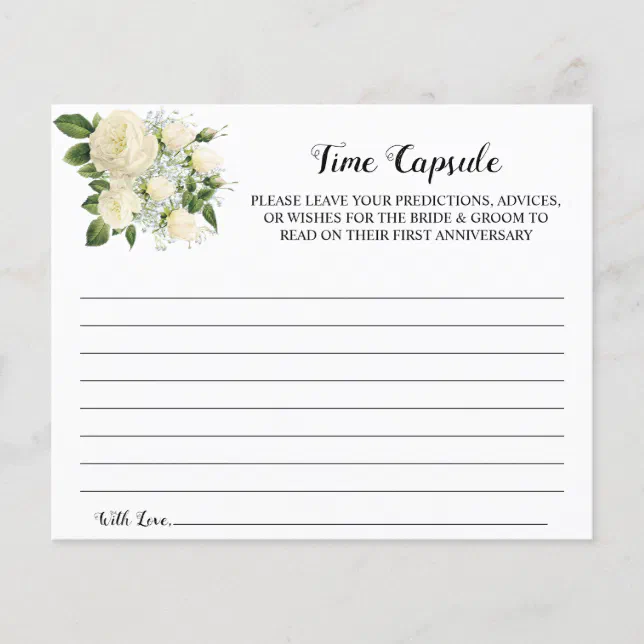 Time Capsule Advice for Couple Bridal Shower Card Flyer | Zazzle