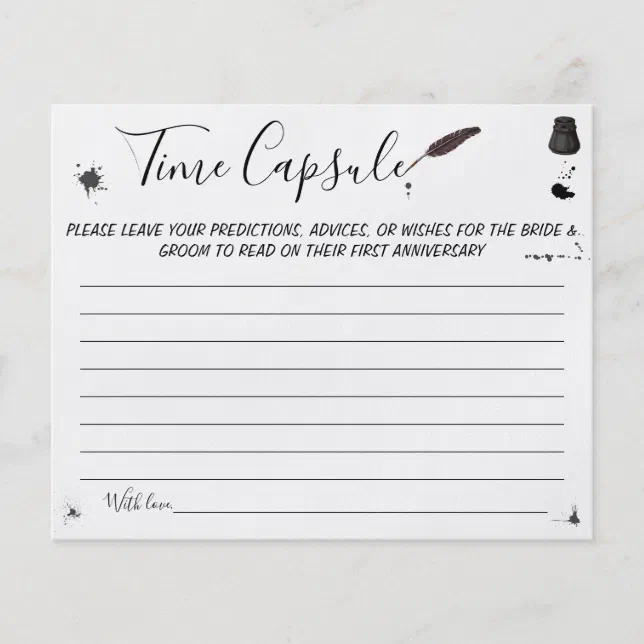 Time Capsule Advice for Couple Bridal Shower card Flyer | Zazzle