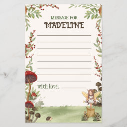 Time Capsule Message Fairy First Forest Birthday Flyer | Zazzle