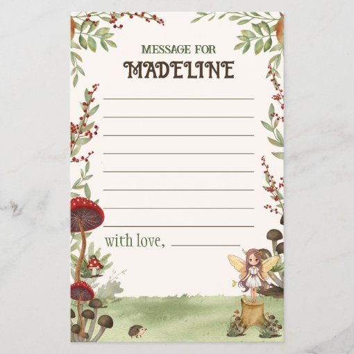 Time Capsule Message Fairy First Forest Birthday Flyer | Zazzle