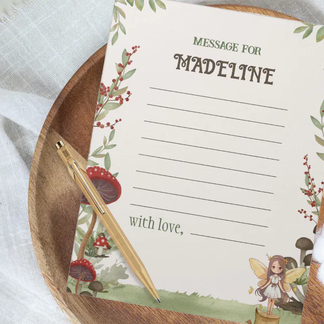 Time Capsule Message Fairy First Forest Birthday Notepad | Zazzle
