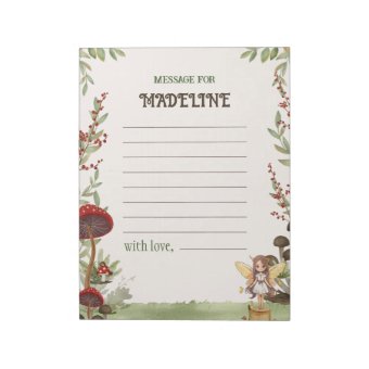 Time Capsule Message Fairy First Forest Birthday Notepad | Zazzle