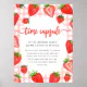 Time Capsule | Pink Strawberry Gingham Birthday Poster | Zazzle