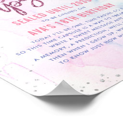 Time Capsule Silver Snowflake Glitter Magenta Poster | Zazzle