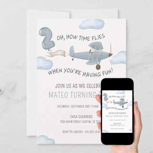 TIME FLIES BIRTHDAY INVITATION | Zazzle