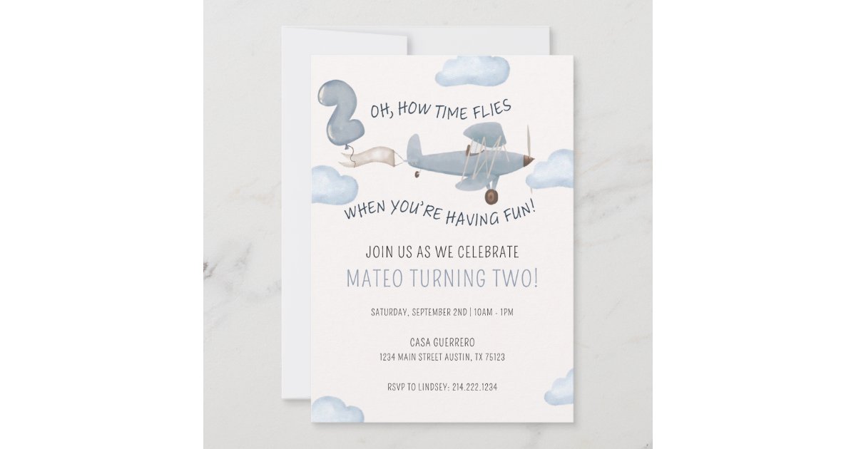 TIME FLIES BIRTHDAY INVITATION | Zazzle