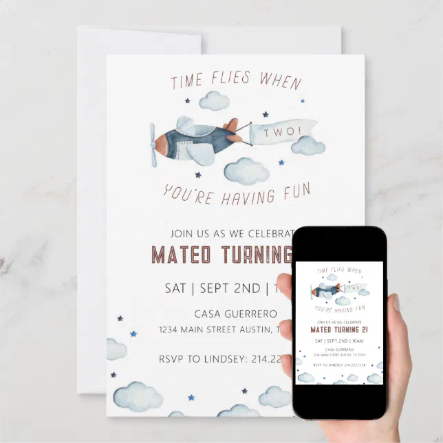 TIME FLIES BIRTHDAY! INVITATION | Zazzle