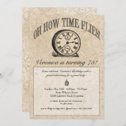 Time Flies Clock Invitation - Vintage | Zazzle