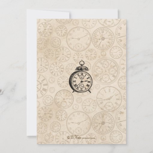 Time Flies Clock Invitation - Vintage | Zazzle