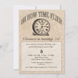 Time Flies Clock Invitation - Vintage | Zazzle