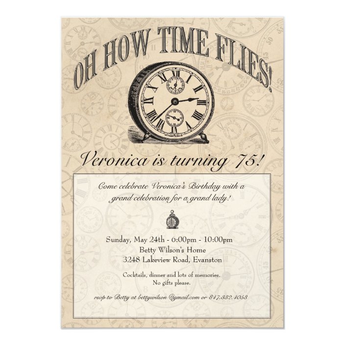 Time Flies Clock Invitation - Vintage | Zazzle.com