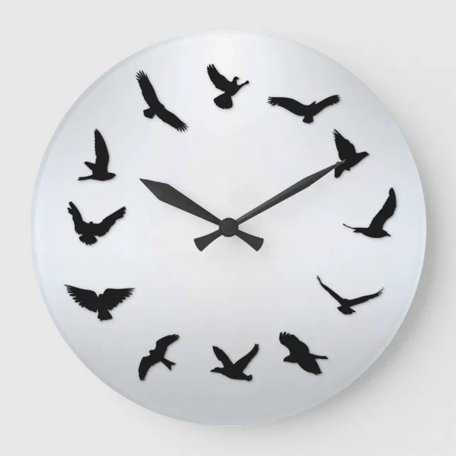Time Flies Minimalist Novelty Bird Wall Clock | Zazzle