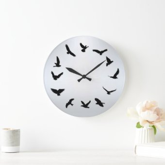 Time Flies Minimalist Novelty Bird Wall Clock | Zazzle