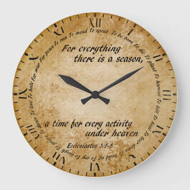 Time For Everything Large Clock | Zazzle