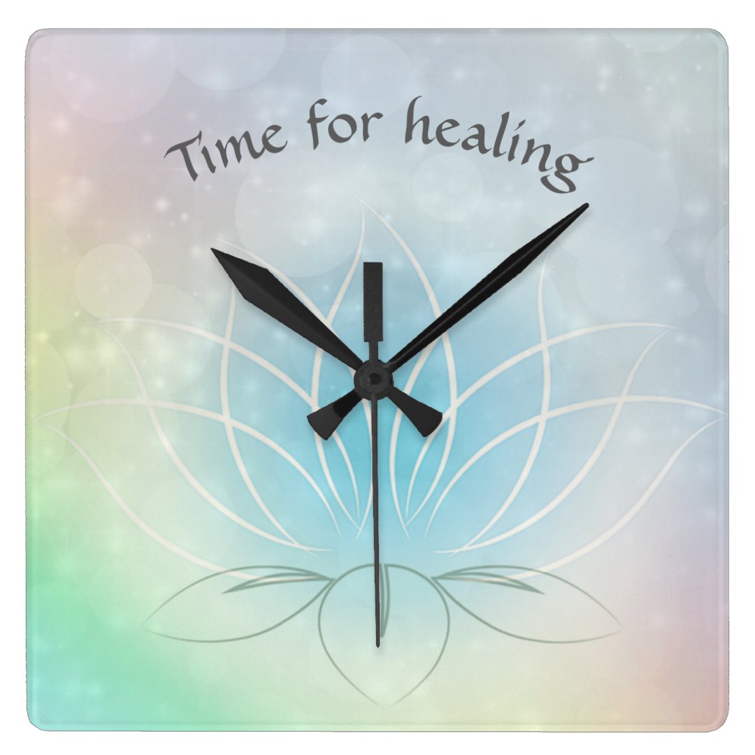 'Time for healing' rainbow clock | Zazzle