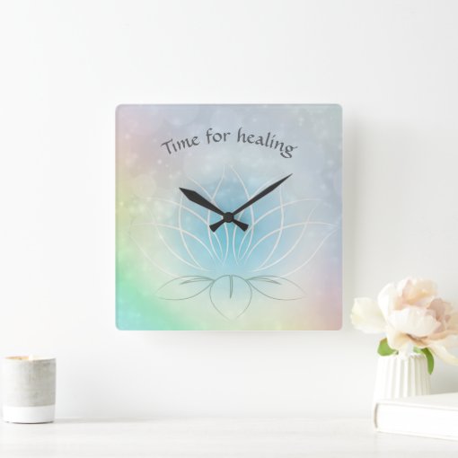 'Time for healing' rainbow clock | Zazzle