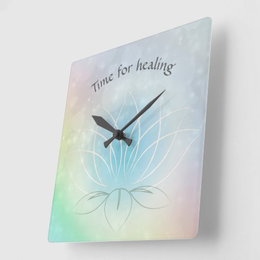 'Time for healing' rainbow clock | Zazzle