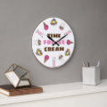 Time for Ice Cream Sundae Milkshake Banana Split Large Clock | Zazzle