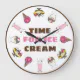 Time for Ice Cream Sundae Milkshake Banana Split Large Clock | Zazzle