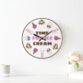 Time for Ice Cream Sundae Milkshake Banana Split Large Clock | Zazzle