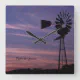 Time For Peace Wall Clock with Windmill in Sunset | Zazzle