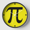 Time For Pi Wall Clock with Black Wood Frame | Zazzle