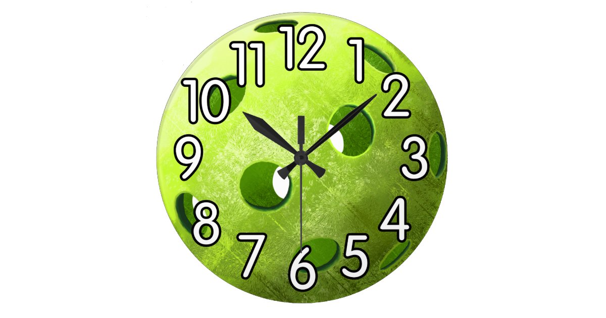 Time for Pickleball - Green - Large Clock | Zazzle.com