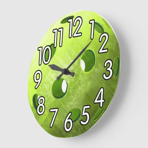 Time for Pickleball - Green - Large Clock | Zazzle